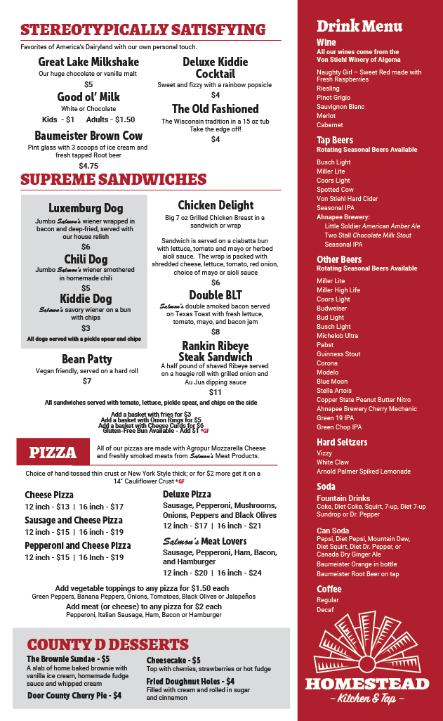 Menu - Homestead